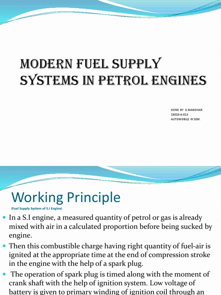 MODERN FUEL SUPPLY SYSTEMS IN PETROL ENGINES (Original) | PDF ...