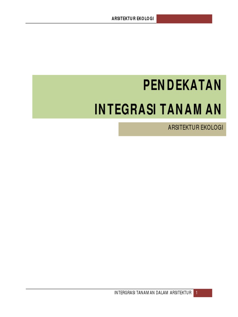 Ekologi Ars - Integrasi Tanaman | PDF