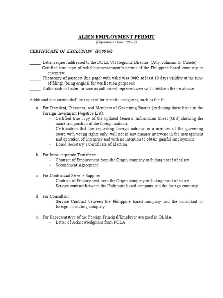 AEP Certificate of Exclusion Requirements | PDF | Finance & Money ...