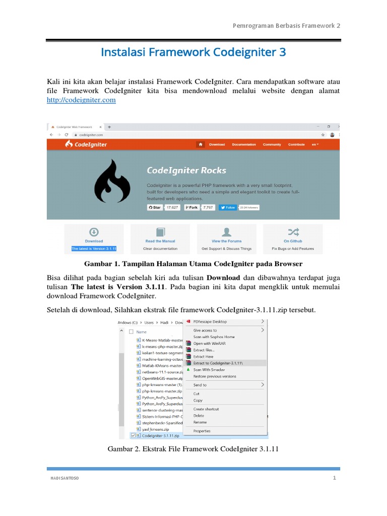 Instalasi Framework CodeIgniter 3.1.11 | PDF