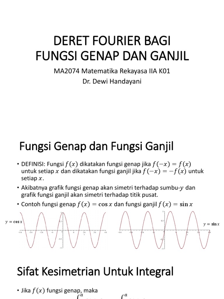 Deret Fourier - Fungsi Ganjil Genap | PDF