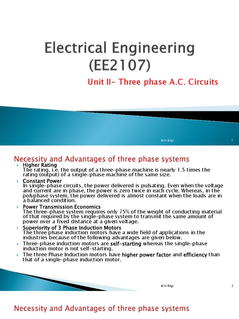 Electrical Engineering Ch2 - Polyphase Circit | PDF | Electric Motor ...