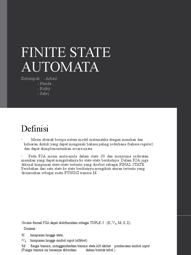 Pengantar Finite State Automata | PDF