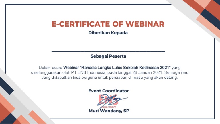 E-Sertifikat Webinar | PDF