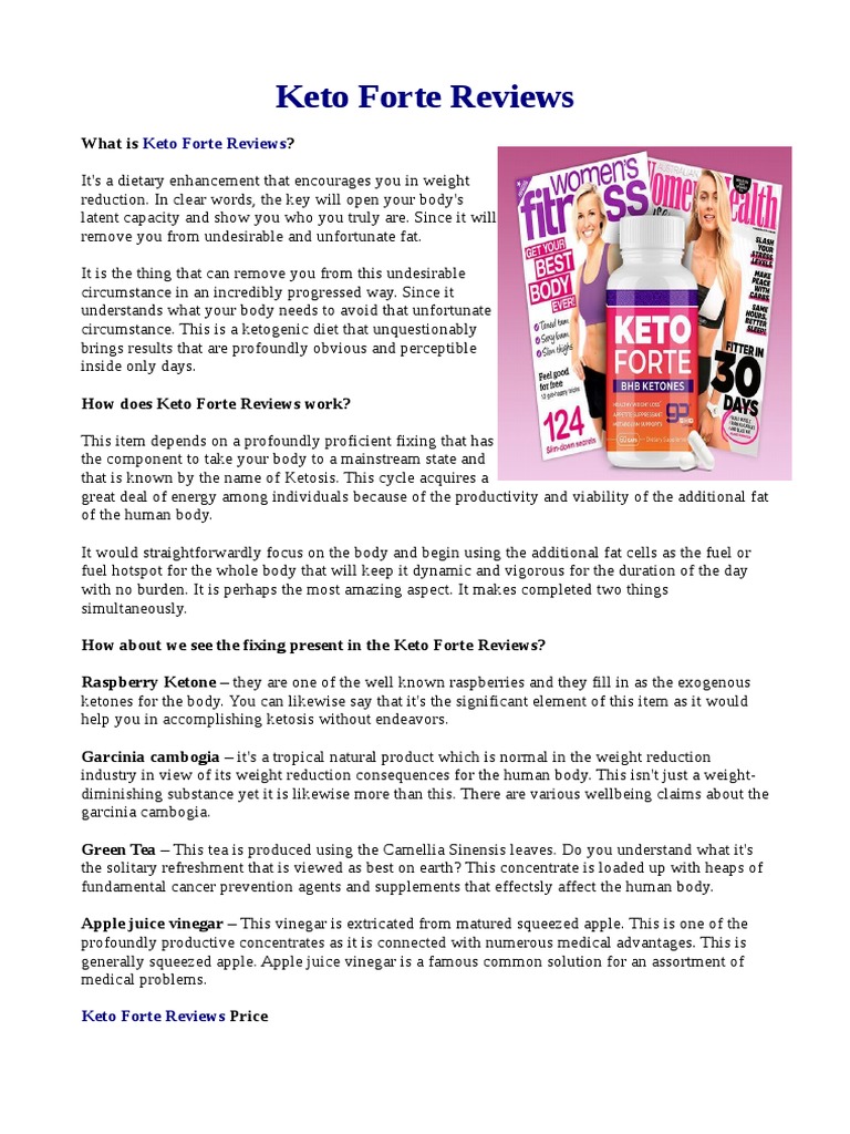 Keto Forte Reviews 2021: Explained! | PDF | Ketogenic Diet | Ketosis