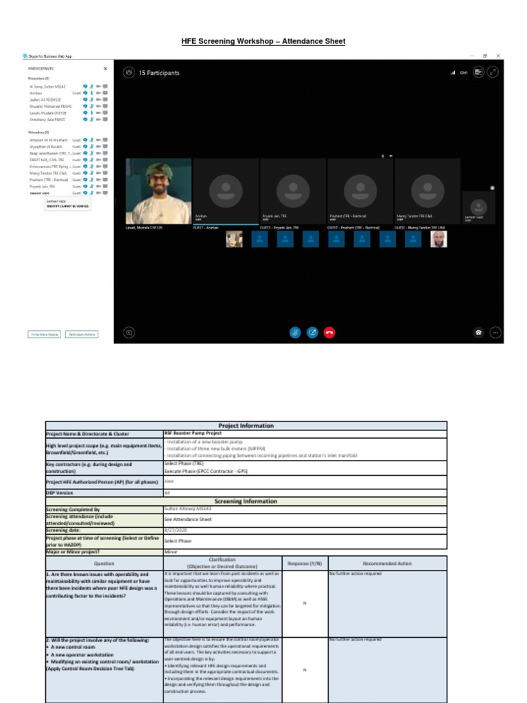 HFE Project Screening Guide | PDF | User Interface | Verification And ...