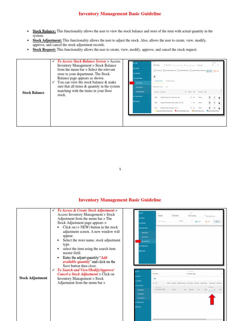Inventory Management Basic Guideline | PDF | Icon (Computing) | Menu ...