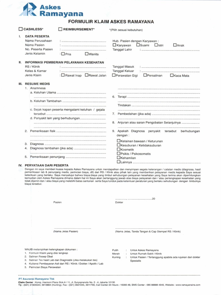 Form Klaim RAMAYANAA | PDF