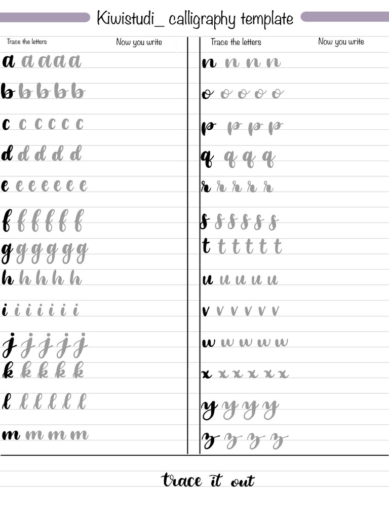 Calligraphy Tracing Template PDF | PDF