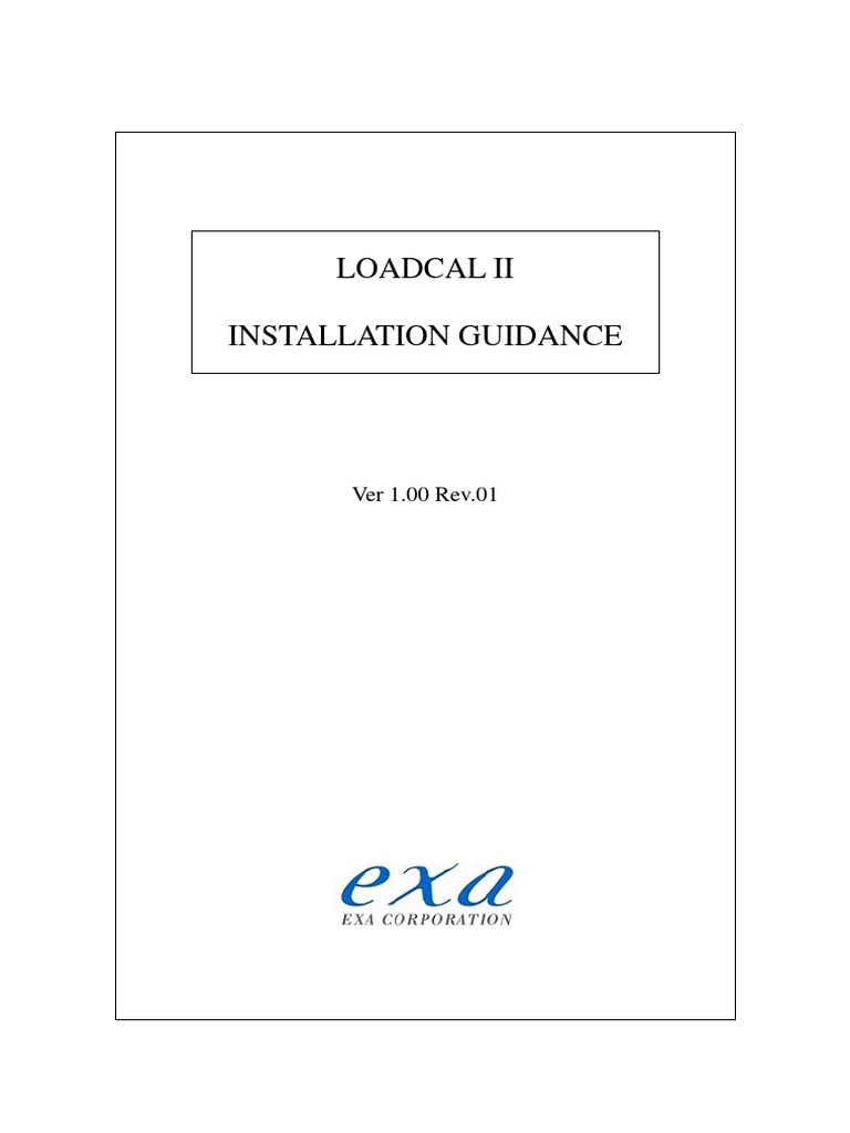 Loadcal Ii Installation Guidance: Ver 1.00 Rev.01 | PDF | Computer File | Button (Computing)