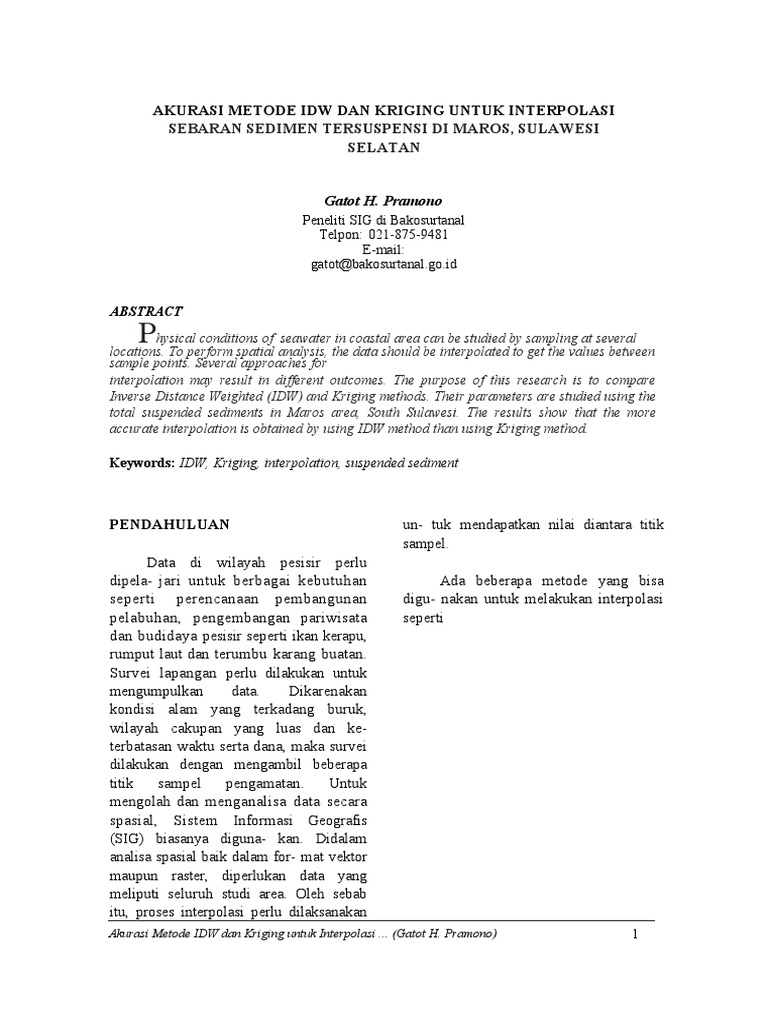 Akurasi IDW vs Kriging pada Interpolasi | PDF | Sains & Matematika