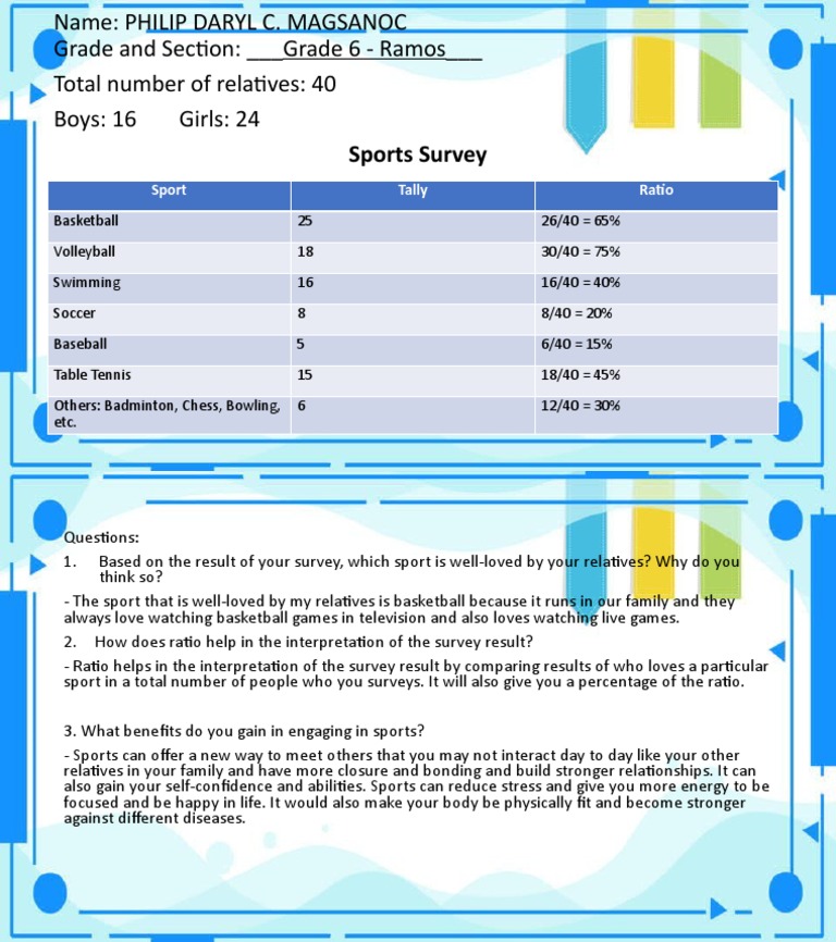 Sample Performance Task Math Grade 6 Ratio | PDF