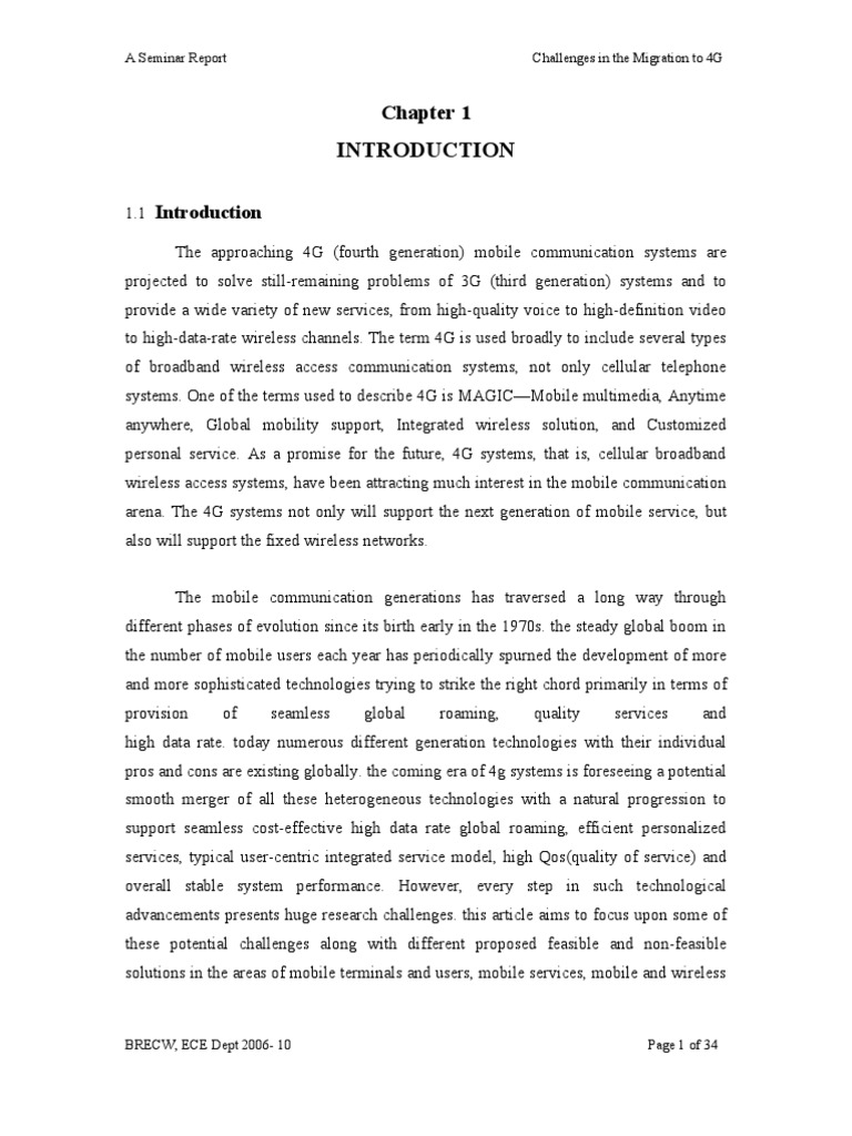 Seminar Report | PDF | 4 G | 3 G