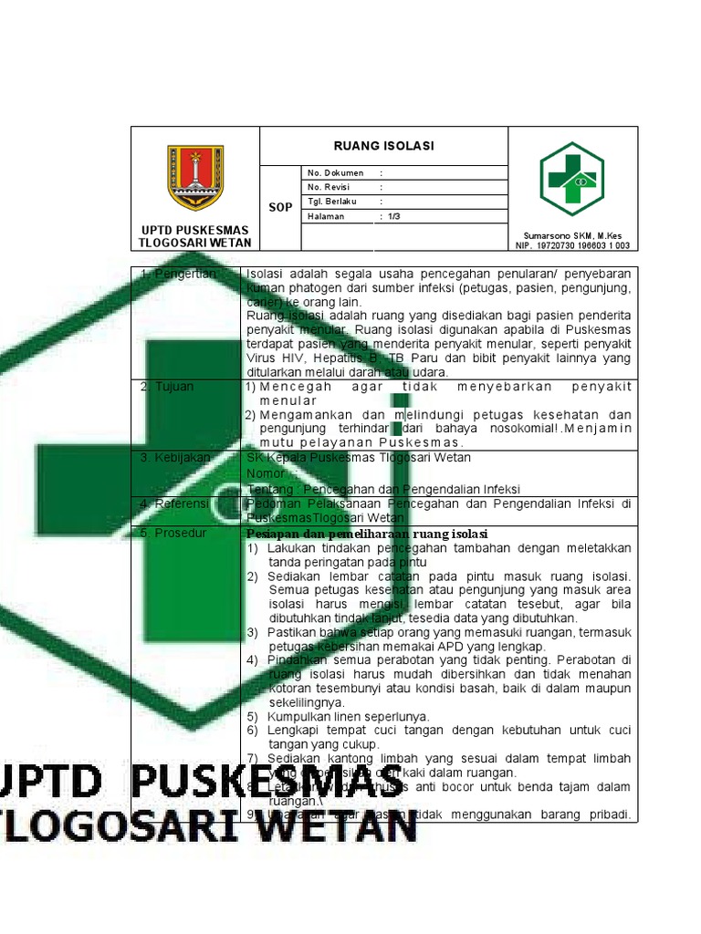 Standar Ruang Isolasi Puskesmas | PDF | Sains & Matematika
