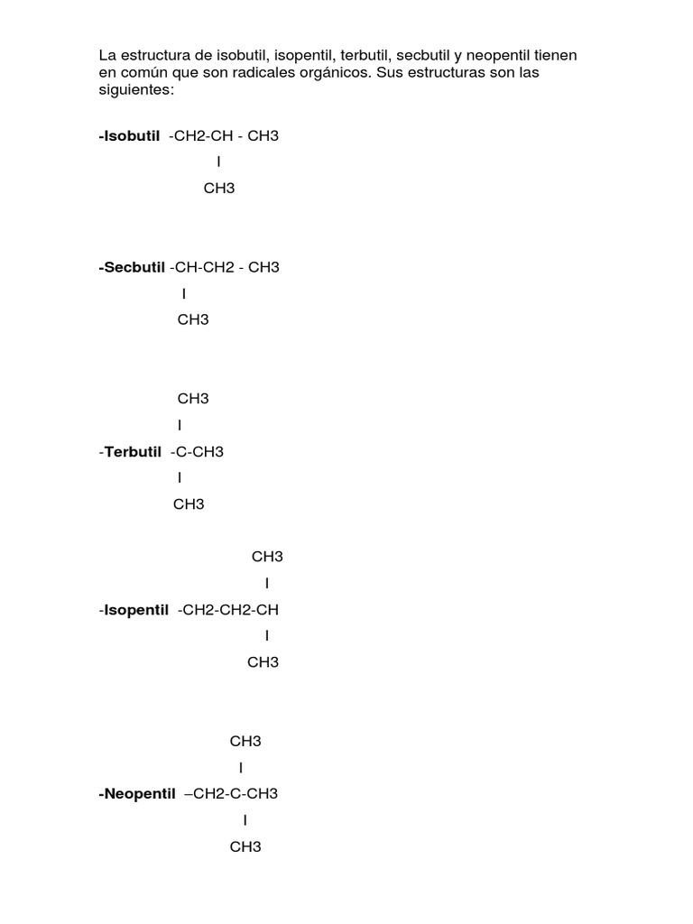 La Estructura de Isobutil | PDF