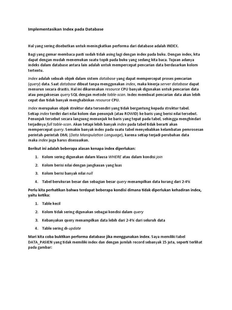 Modul 8 Implementasikan Index Pada Database | PDF | Komputer