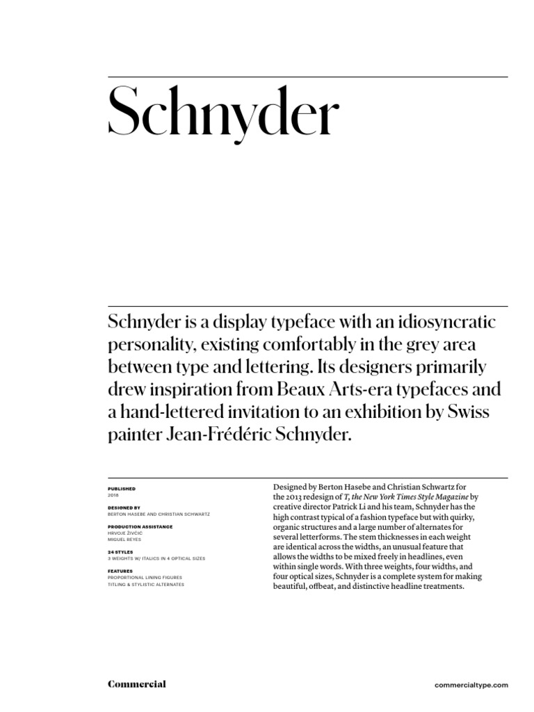 Schnyder Family | PDF | Typefaces | Written Communication