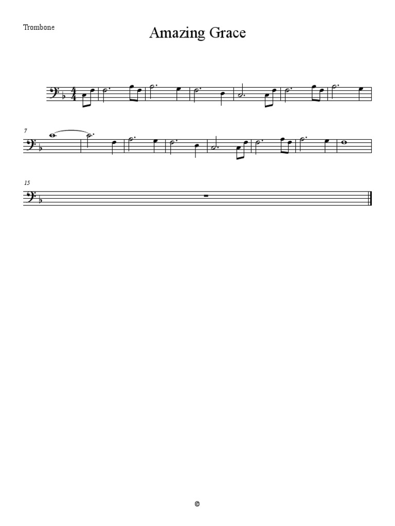 Amazing Grace - Trombone | PDF