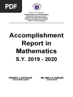 Accomplishment Report MATH 2022-2023 | PDF | Mathematics | Cognition