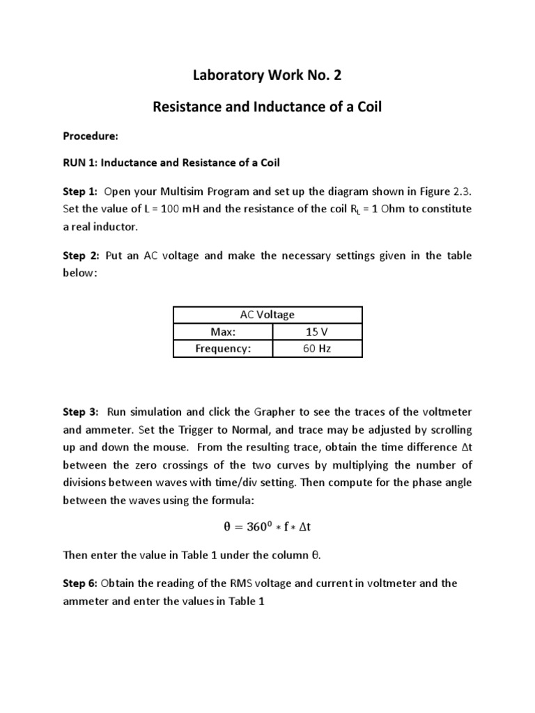 Measuring the Inductive Reactance and Resistance of Coils Through ...