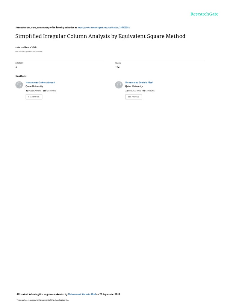 Simplified Irregular Column Analysis | PDF