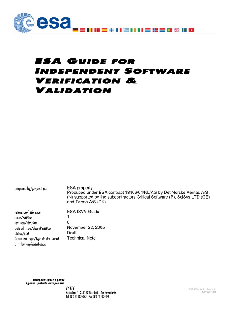 ESA ISVV Guide for Software Validation | PDF | Software Engineering ...