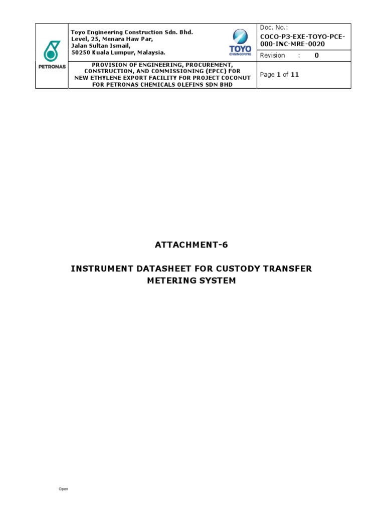 MOV Instrument Datasheet | PDF | Switch | Valve
