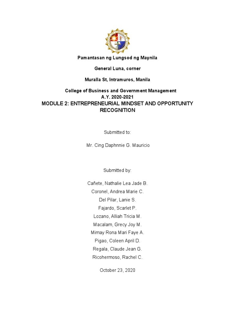 Entrepreneurial Mindset and Opportunity Recognition | PDF | Persuasion ...