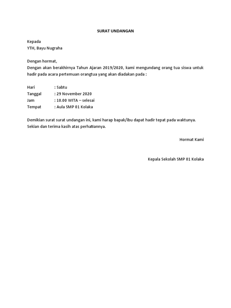 Contoh Surat Mail Merge | PDF