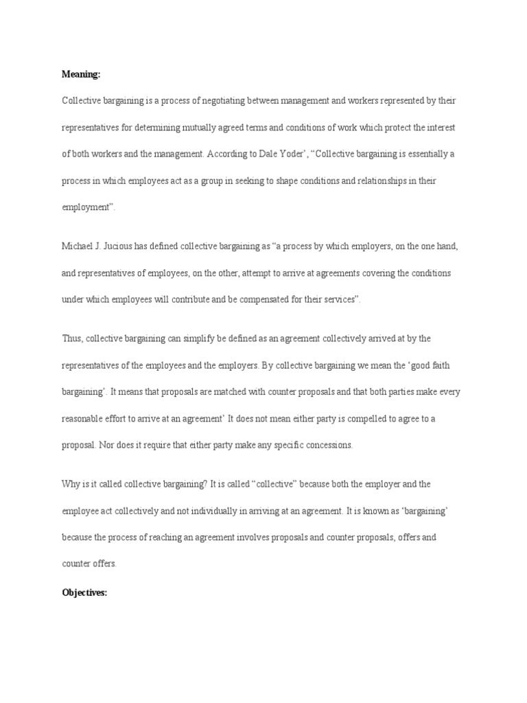 Collective Bargaining Notes | PDF | Collective Bargaining | Bargaining