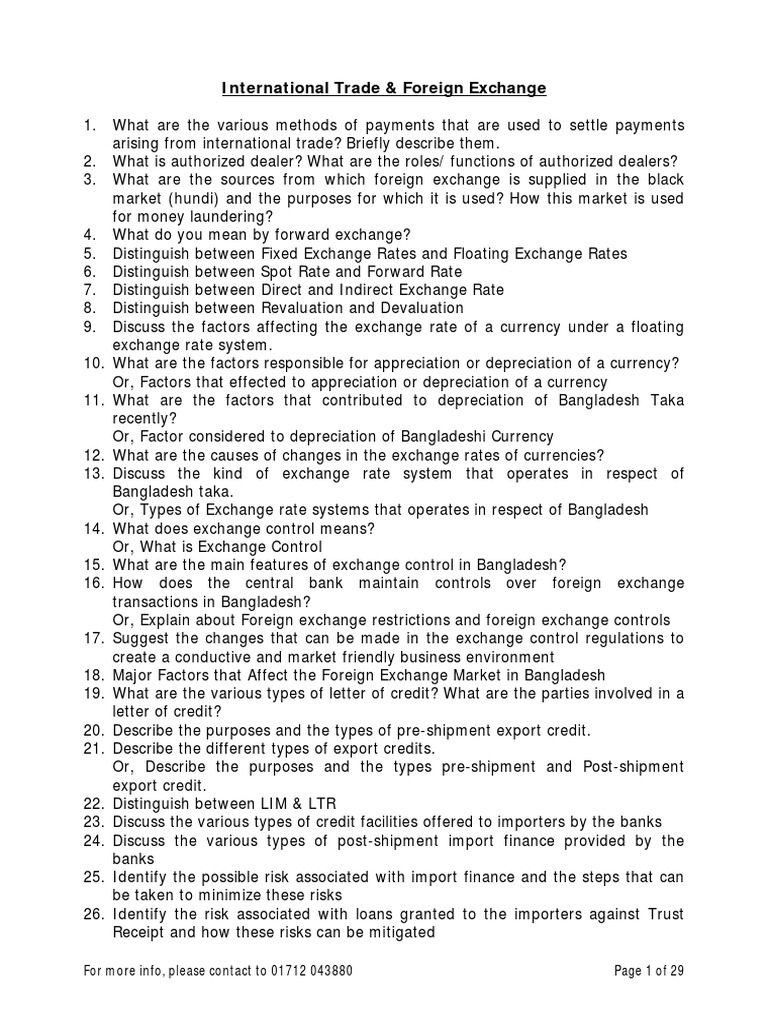DAIBB Foreign Exchange-1 | PDF | Non Tariff Barriers To Trade | Letter ...