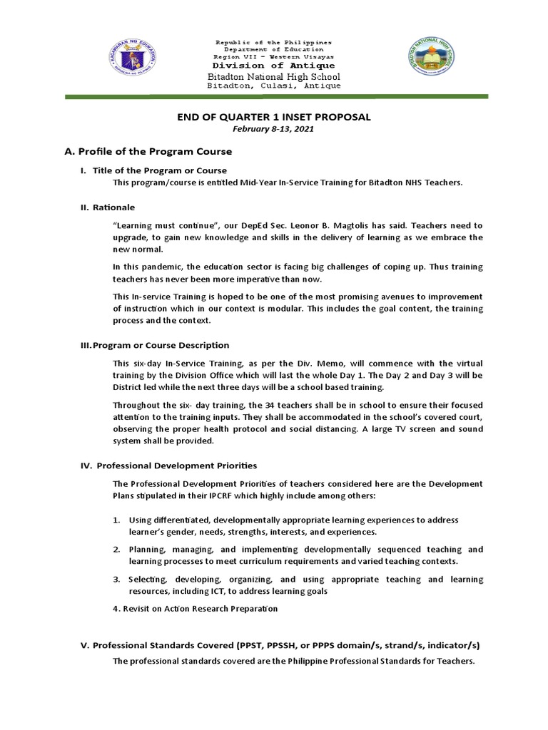 2021 Inset Proposal Mid Year 2021 | PDF | Educational Technology | Teachers