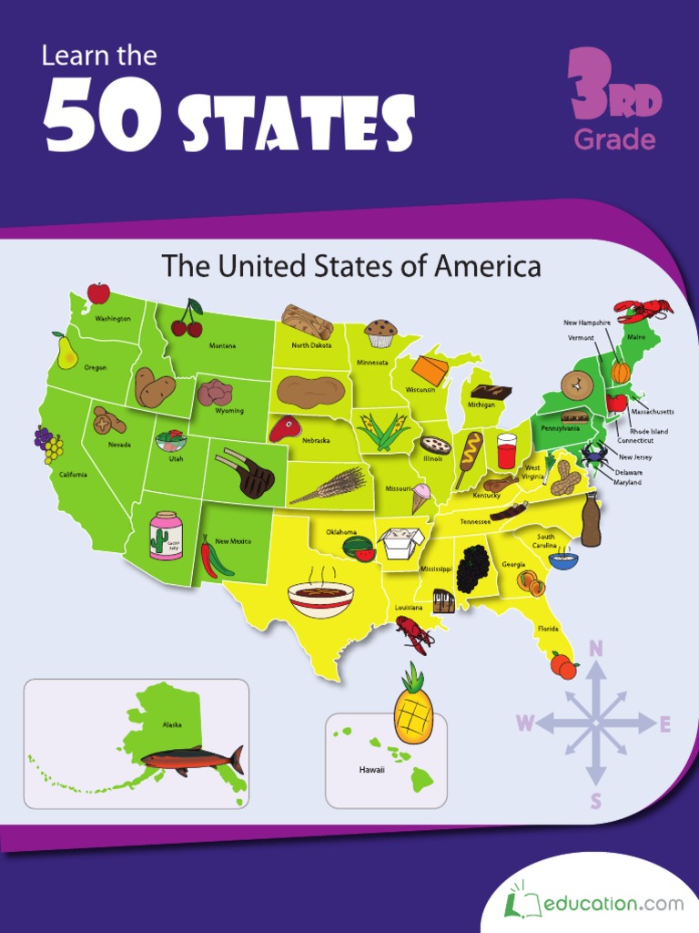 Learn 50 States Workbook | PDF | Southern United States | Midwestern ...