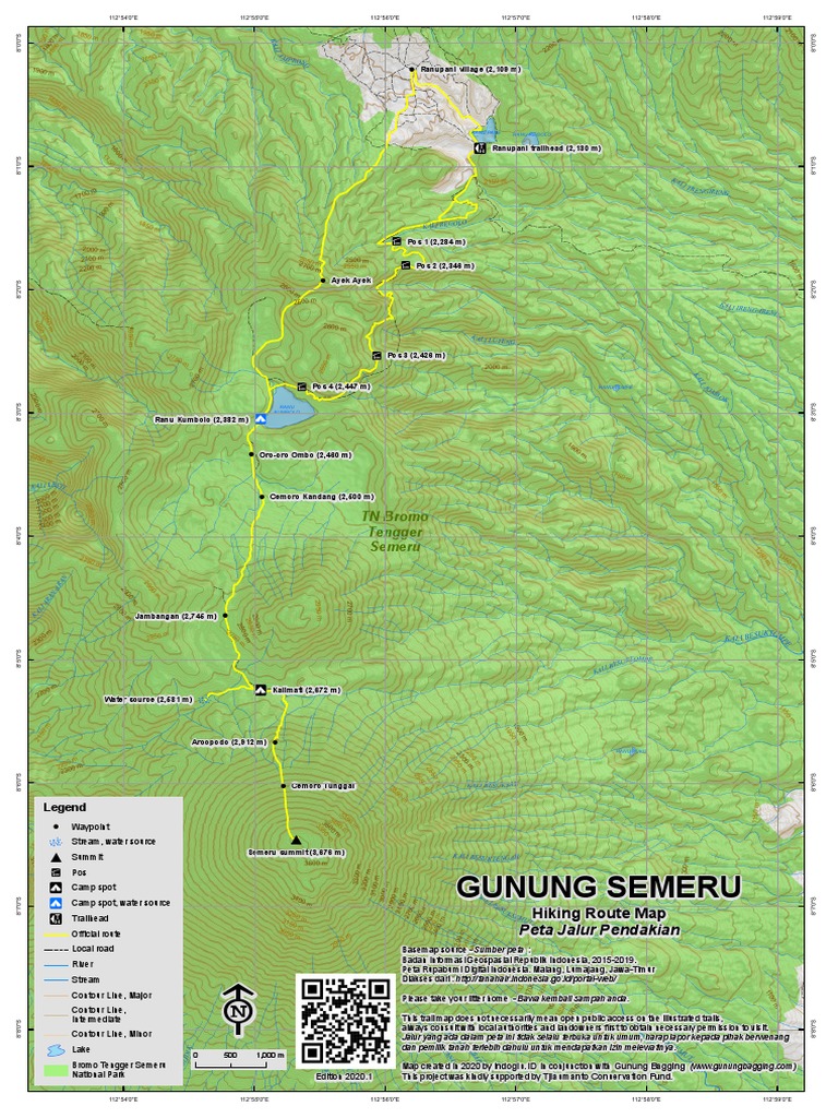 Peta Jalur Pendakian Gunung Semeru | PDF | Cartography | Geographic ...