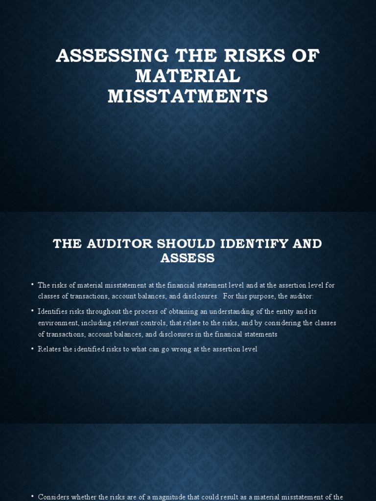 Assessing The Risks of Material Misstatments | PDF