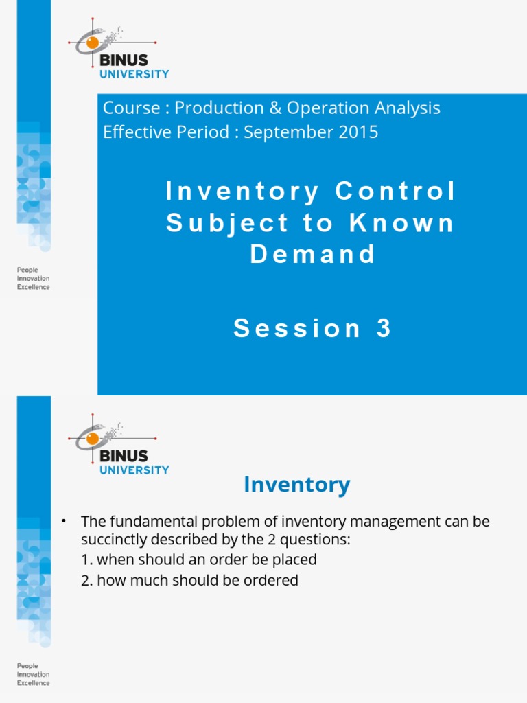 Inventory Control Subject To Known Demand | PDF | Inventory | Business ...