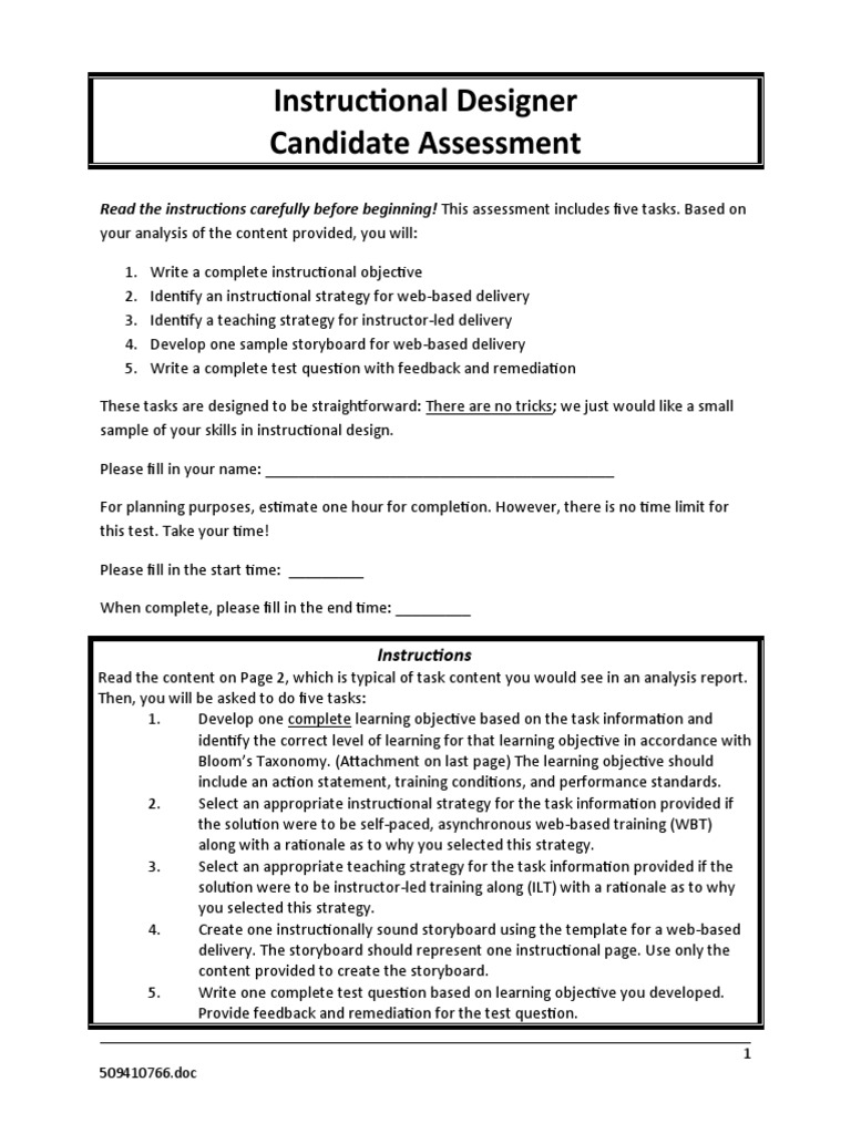 ISD Candidate Assessment - Printable Version - 2020 - 2826 | PDF ...