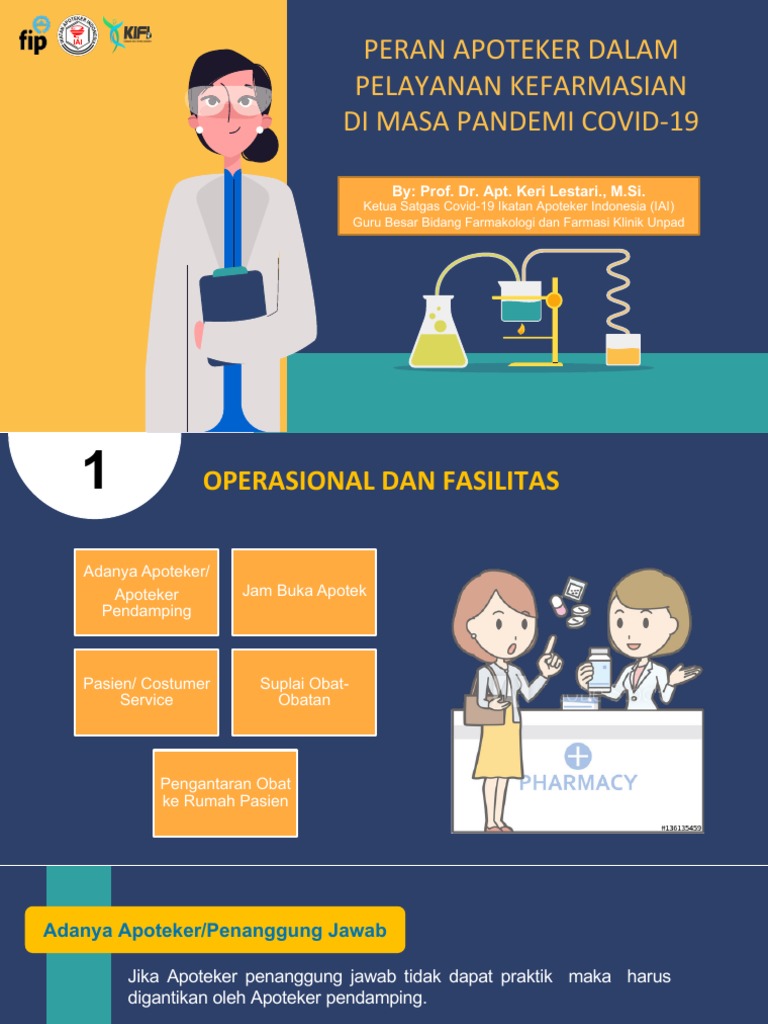 Peran Apoteker Dalam Pelayanan Kefarmasian Di Masa Pandemi Covid-19 | PDF