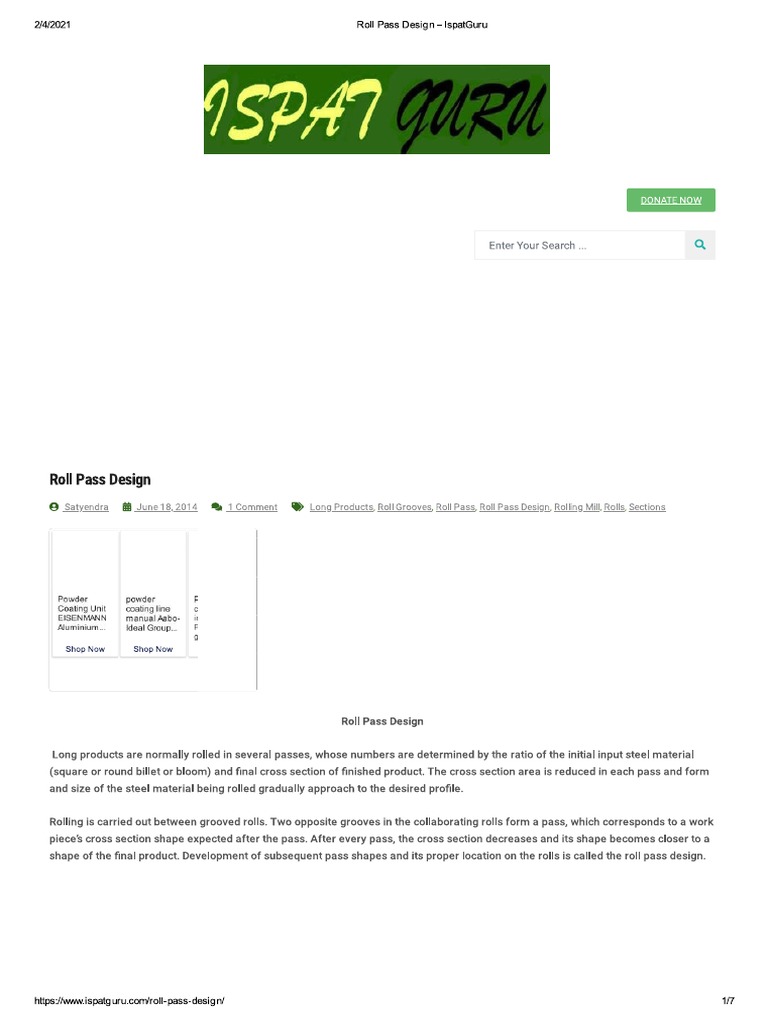 Roll Pass Design - IspatGuru | PDF