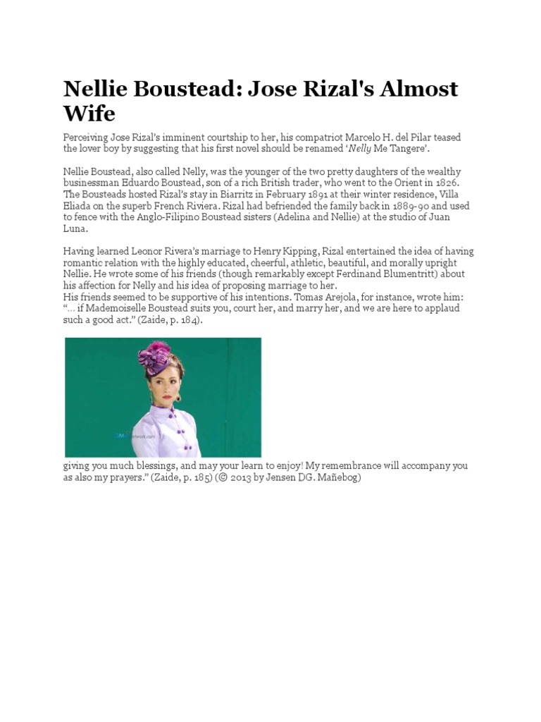Nellie Boustead: Jose Rizal's Almost Wife | PDF