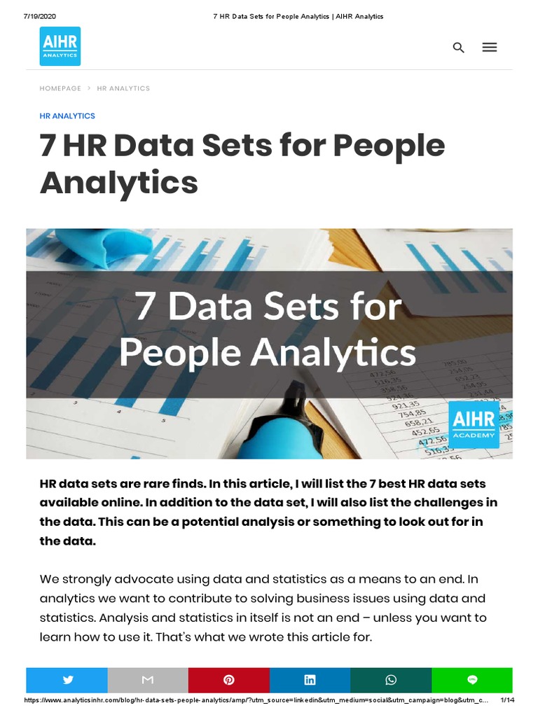 7 Essential HR Data Sets for Analytics | PDF | Analytics | Dependent ...