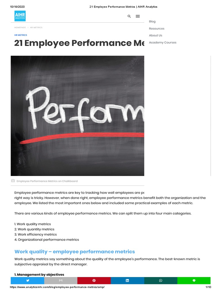 21 Employee Performance Metrics - AIHR Analytics | PDF | Analytics ...