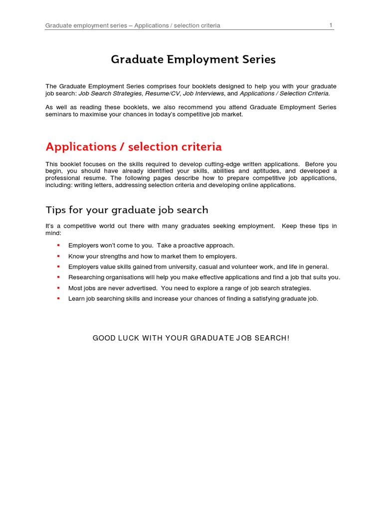 Graduate Job Applications Guide | PDF | Résumé | Audit