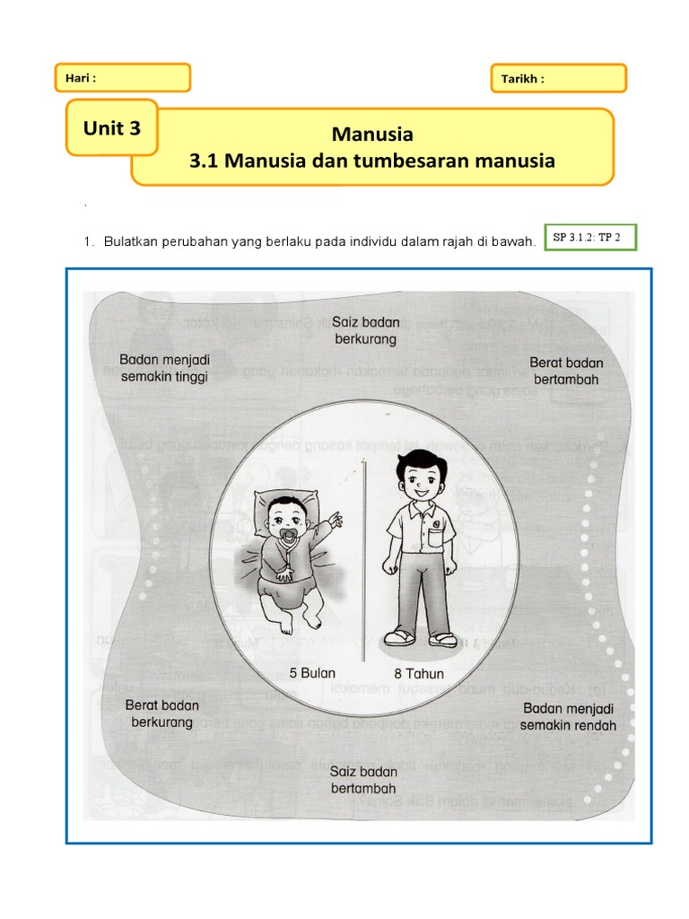 Latihan Sains T2 - Pembiakan Dan Tumbesaran Manusia | PDF