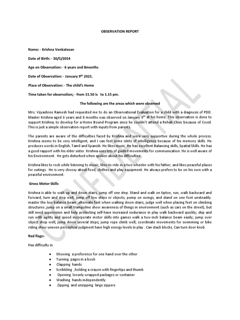 Naturalistic Observation Report | PDF | Nonverbal Communication ...