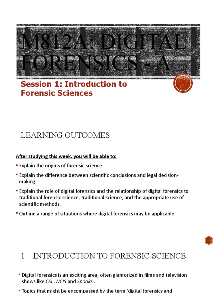 Session1 - Intro To Digital Forensics | PDF | Digital Forensics | Forensic Science