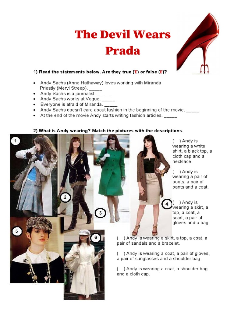 The Devil Wears Prada - Worksheet With Activities | PDF