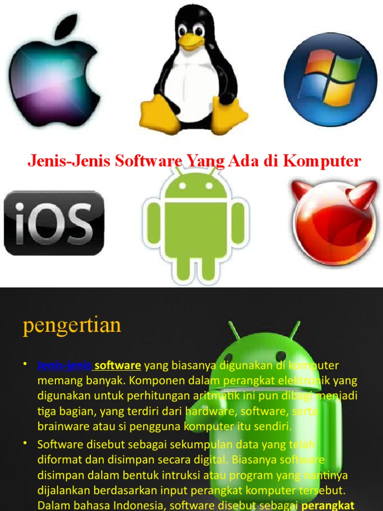 Jenis-Jenis Software Yang Ada Di Komputer | PDF | Komputer