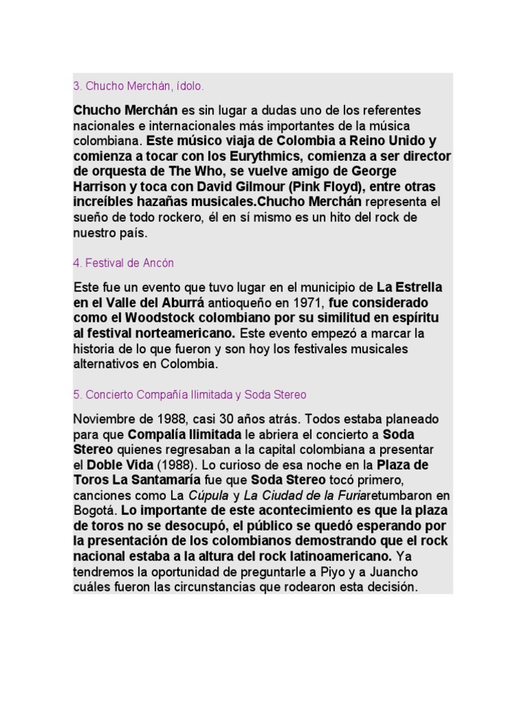 Chucho Merchán, Ídolo | PDF
