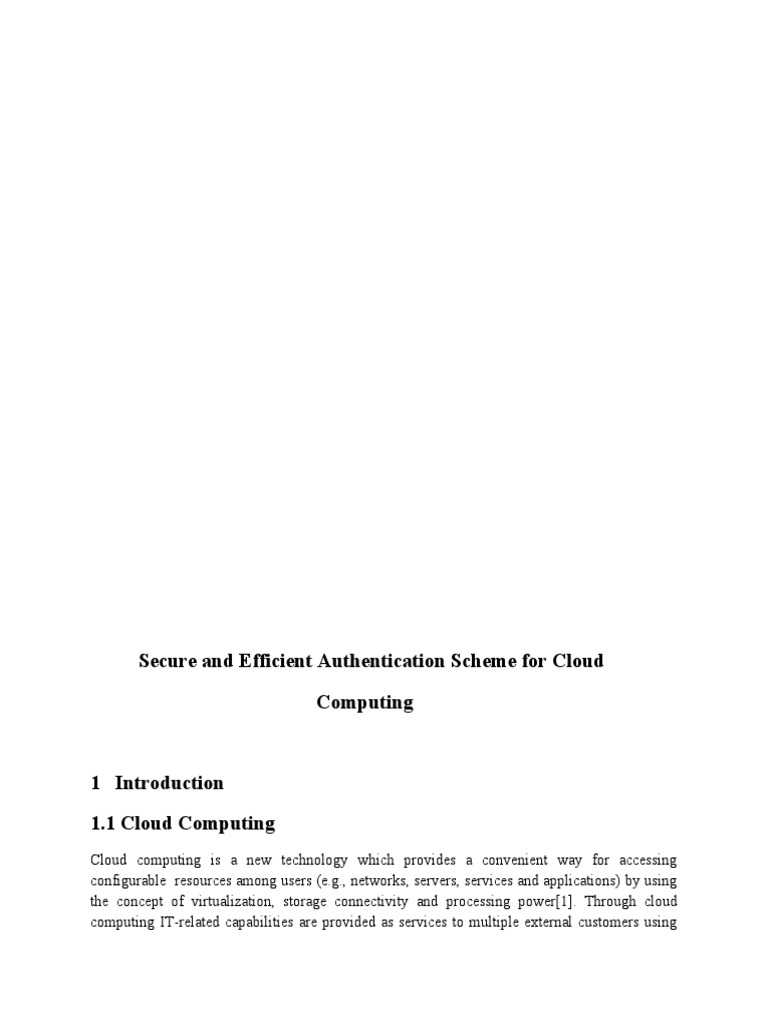 Authentication For Cloud Computing | PDF | Cloud Computing | Cryptography